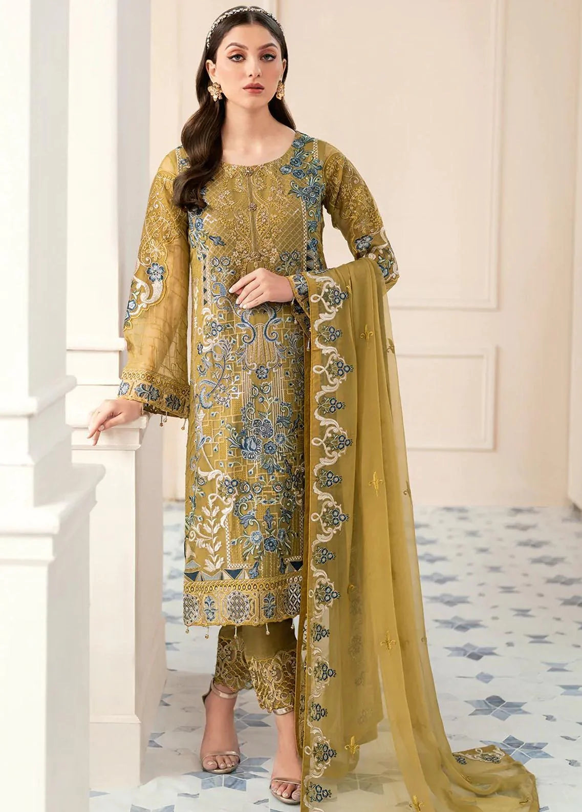Shop Latest Ramsha Unstitched Premium Dresses 2024 – Emarlad Wear